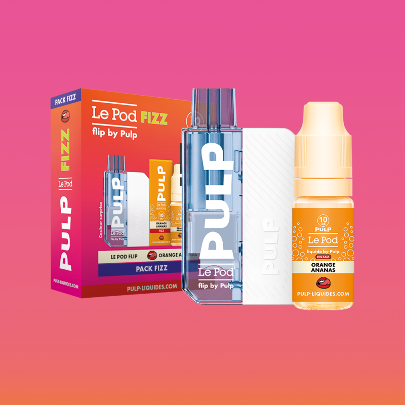Pack FIZZ Orange Ananas 10 ml sels de nicotine + le Pod Flip rechargeable